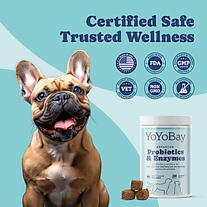 Probiotics for Dogs, Dog Probiotics and Digestive Enzymes, Pre & Probiotics Over 1 Billion CFUs, for Gut Health and Digestive Health, Yeast Balance, Itchy Skin Relief, Immune Support, 90 Soft Chews