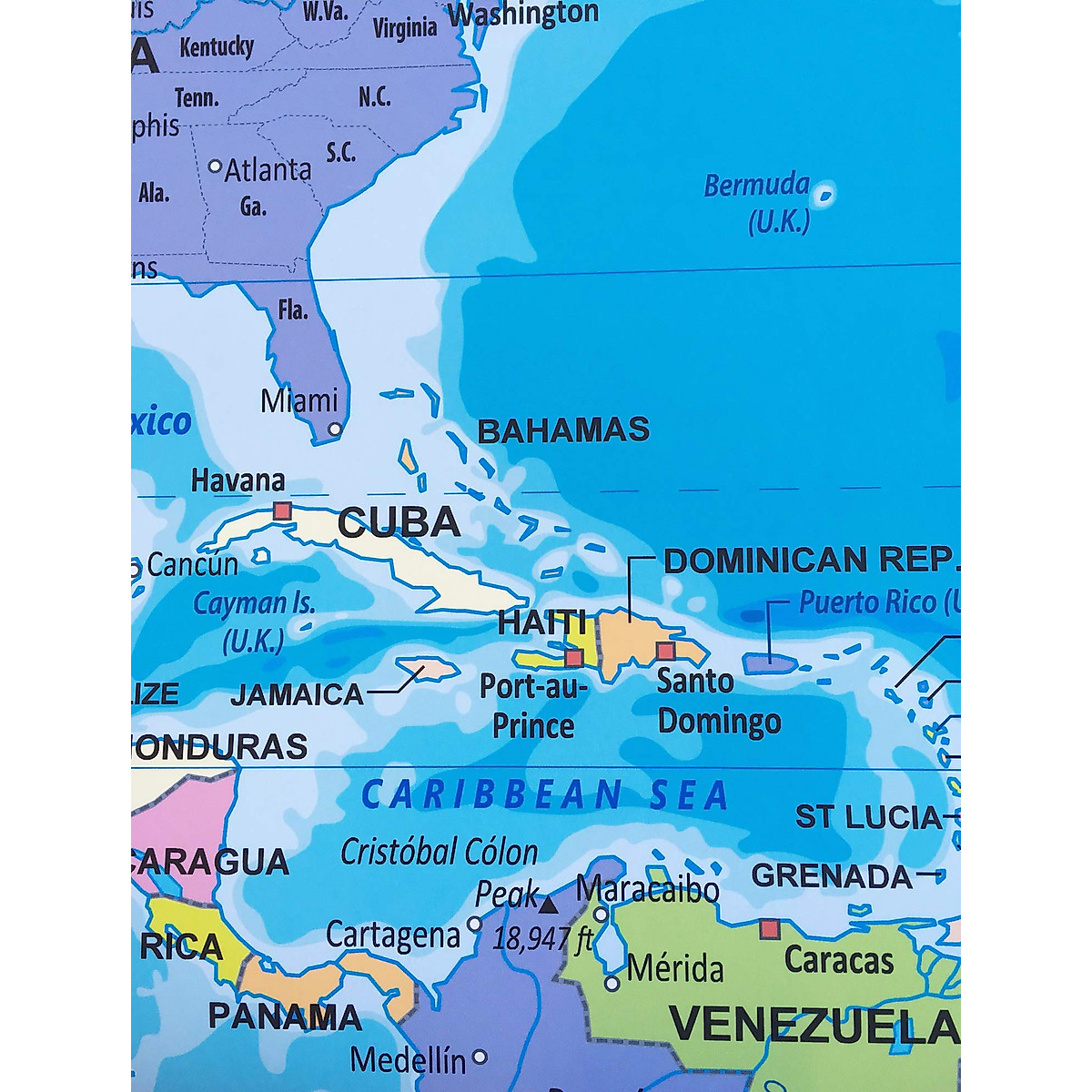 Academia Maps Giant 89 x 60 Blue Ocean World Map Wall Decal | Easy to Hang Wallpaper Stick and Peel | Wall Map of The World. Easy to Apply, Reposition, Remove. Safe for Walls