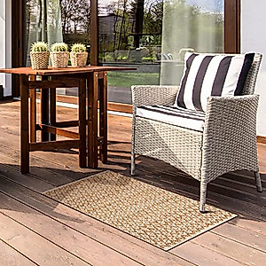 Jute Cotton Rug 2x3 Feet (24x36 inches) - Hand Woven by Skilled Artisans, for Any Room of Your Home décor – Reversible for Double The wear - Diamond Design - Jute Cotton Rug - Natural White