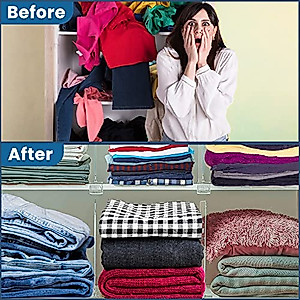 HOMEIKEA Shelf Dividers for Closet Organization 8Pcs - Acrylic Shelf Dividers (12x8 inches) Fits Upto 1-Inch-Thick Shelves - Scratch Resistant Clear Shelf Dividers for Closets for Home & Office