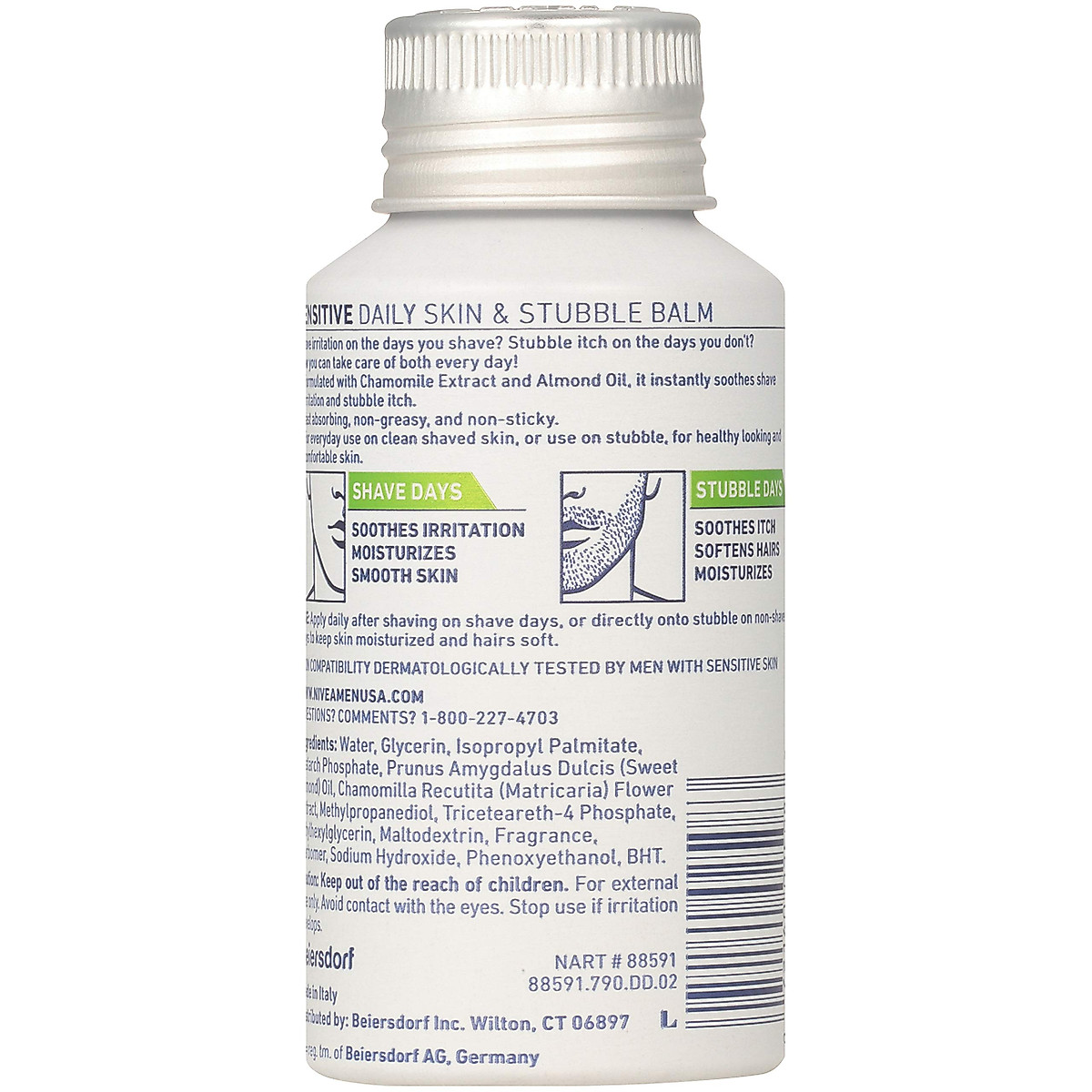 NIVEA Men Sensitive Skin & Stubble Balm - Mens Face Lotion for Before and After Shave – 4.2 Fl. Oz. Bottle