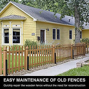 HNEDSEN Heavy Duty Steel Fence Post Repair Stake, Fence Post Anchor Ground Spike Metal for Repair Tilted, Broken Wood Fence Post