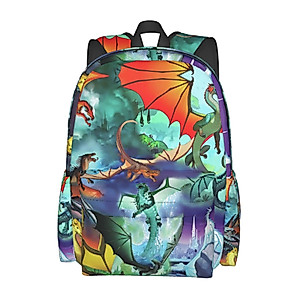 Ennankob dragons fire Backpack 3d Casual Light Weight Bookbags for girls boys Teens