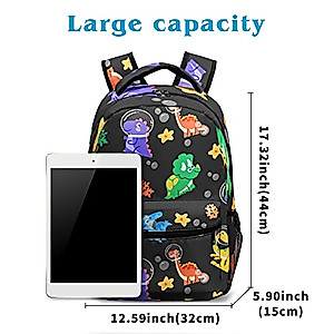 Dacawin Cute Dinosaurs Backpack Ocean Theme Cartoon Animals Backpacks Dino Starfish Corals Casual Daypack Lightweight Durable Elementary School Bags for Toddler Kids Boys Girls