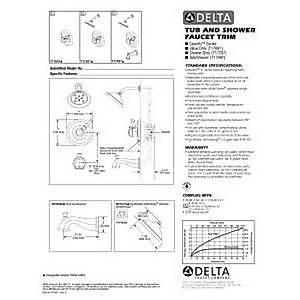 Delta Faucet T17497-CZ Cassidy MultiChoice 17 Series Tub and Shower Trim, Champagne Bronze