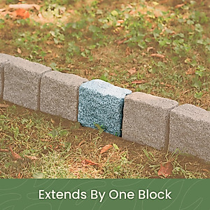 Beuta Sandstone Extender Block – Landscape Edging for Lawn & Garden, Easy No Dig Installation and Connects to Other Beuta Blocks, Heavy Duty Composite Resin Flex Wall Stone - 1 pc.