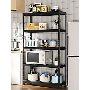 5-Tier Adjustable Metal Storage Shelves,Heavy Duty 1750 lbs Capacity Shelving,Waterproof Rust-Resistant Tool-Free Assembly Multi-Functional Garage Shelves Utility Shelf Rack 15.75"Dx31.5"Wx72"H