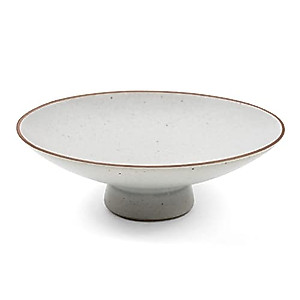 Decoretelle 7.5 Inch Round Shallow Matte Cream Rustic Porcelain Ceramic Key Bowl Or Key Holder For Entryway Table, Jewelry Holder, Ring Holder Or Decorative Bowl For Home Decor