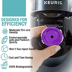 CAPMESSO Disposable Coffee Filters with Lid Kerig Paper Filter for Reusable Single Serve Pods Compatible with Keurg 2.0 & 1.0 Coffee Maker (White, 200)