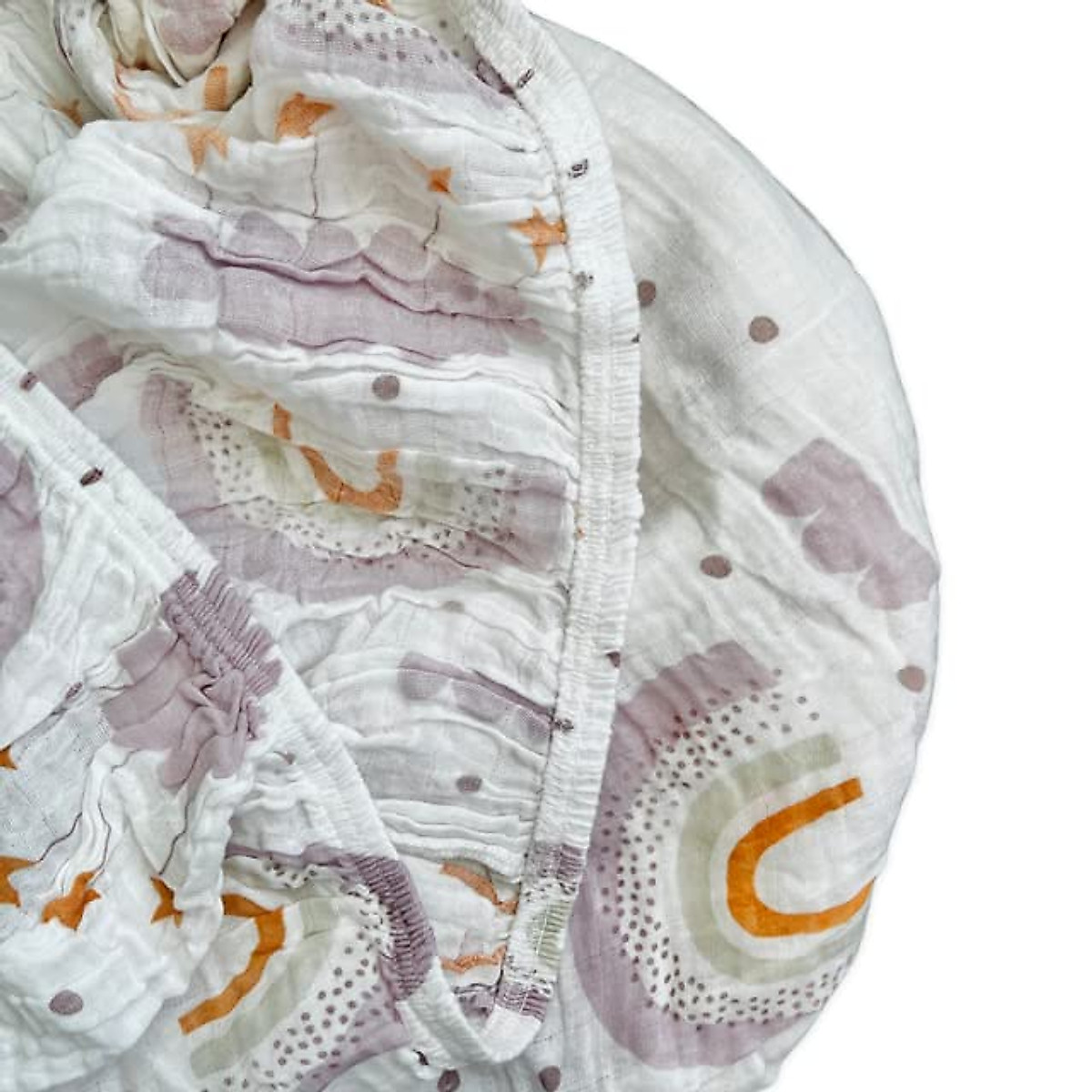 Dreams from the Big City Boho Nursery Decor Cotton Muslin Crib Sheet for Babies and Toddlers - Modern, Gender Neutral, Bohemian Fitted Sheet (28" x 52" x 9") - Clouds & Rainbows Crib Mix