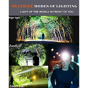 Anylight Rechargeable LED Headlamp with Stepless Dimming and Motion Sensor, IP65 Waterproof Headlight for Repairing, Running, Camping, Hiking(2 Packs)