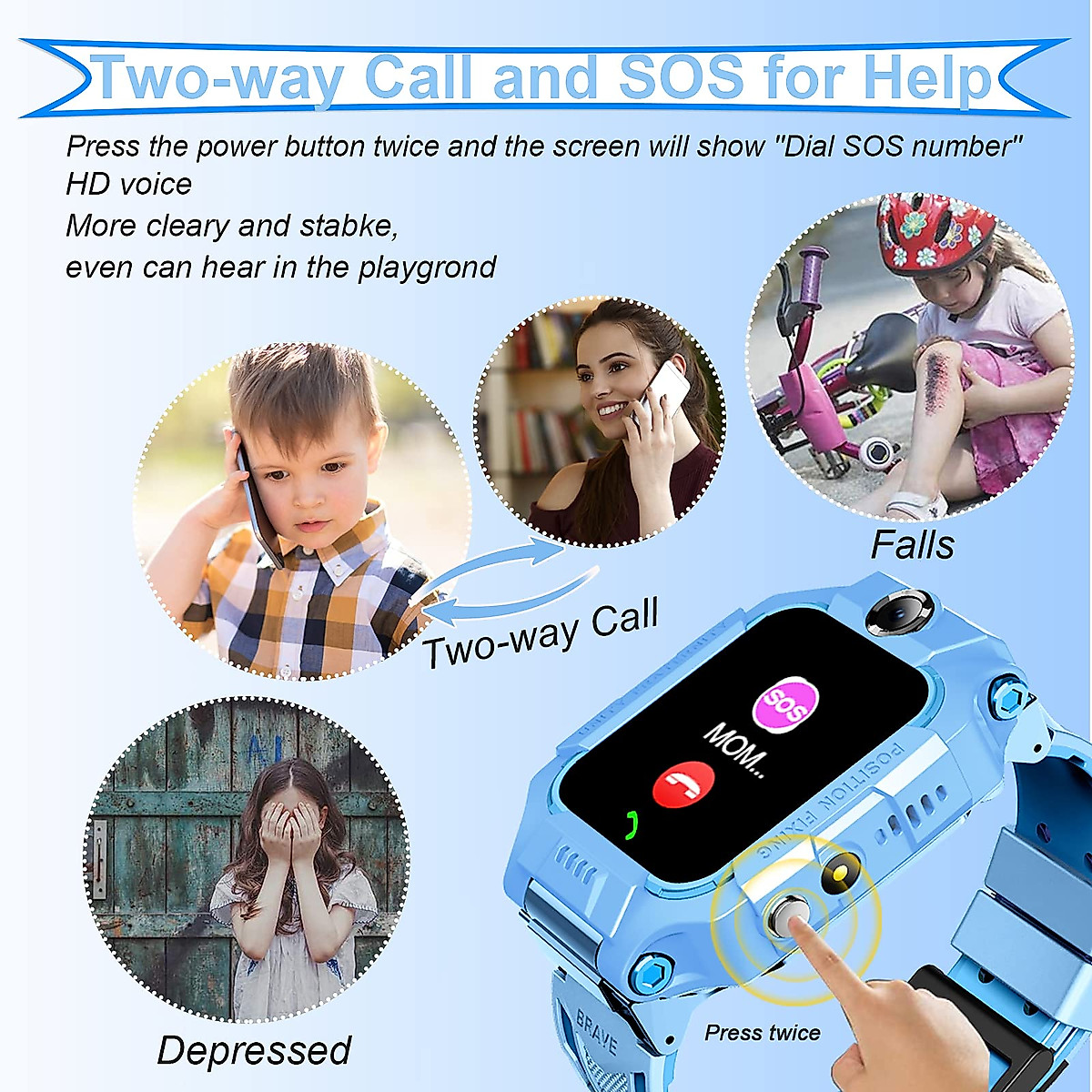 Smart Watch for Kids,Touch Screen Game Watch with 360° rotated Body Design, Waterproof Kids Smartwatch with SOS Call Music Player Dual Camera Alarm Clock Birthday