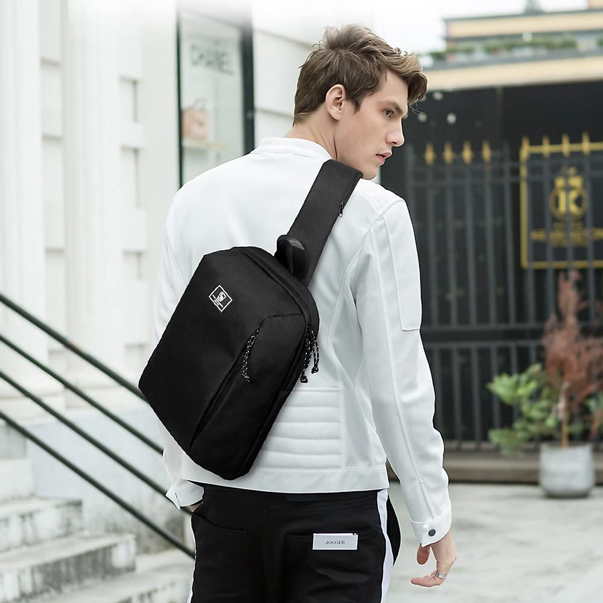 OIWAS One Strap Backpack Men - 14 Inch Sling Bag Boys Single Strap Backpack Lightweight Women Large Crossbody Shoulder Bag