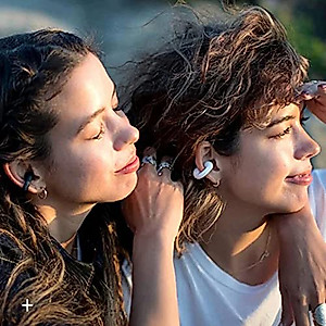 MONKPEAR 2SET Wireless Ear Clip Bone Conduction Headphones - Mini Bone Conduction Headphones, Open Ear Headphones Wireless Bluetooth for Running Sports (C)