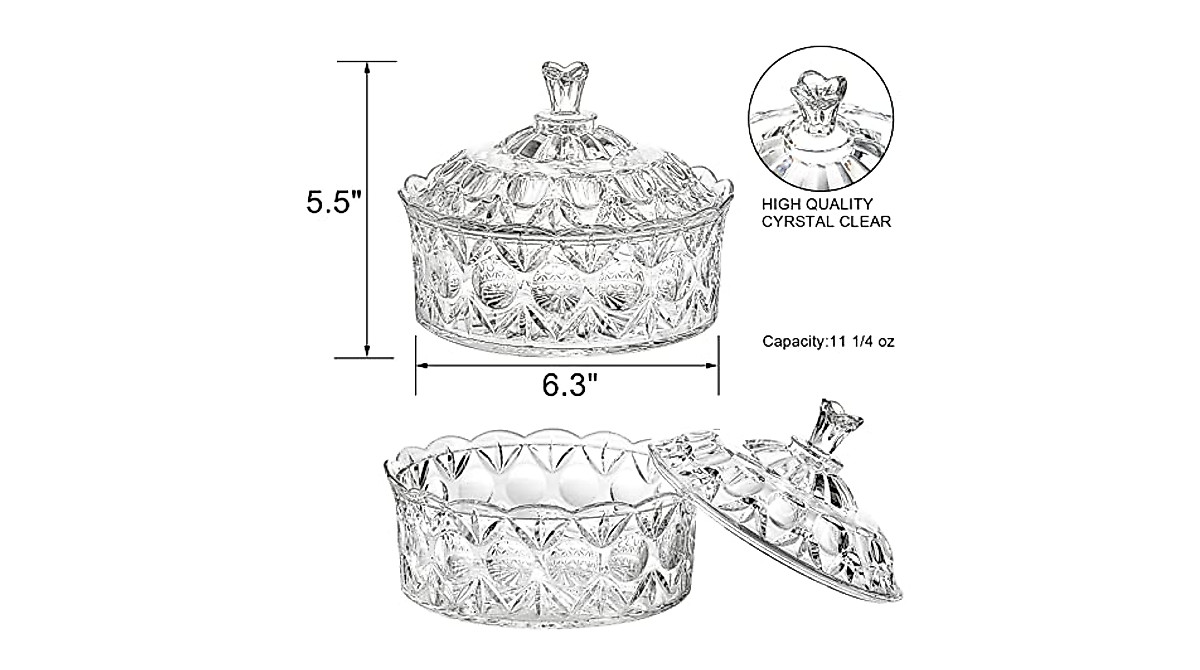 Lawei 2 Pack Acrylic Candy Dishes for Parties & Home
