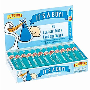 Dubble Bubble It's a Boy! Blue Bubble Gum Gender Reveal Cigars (Pack of 36)