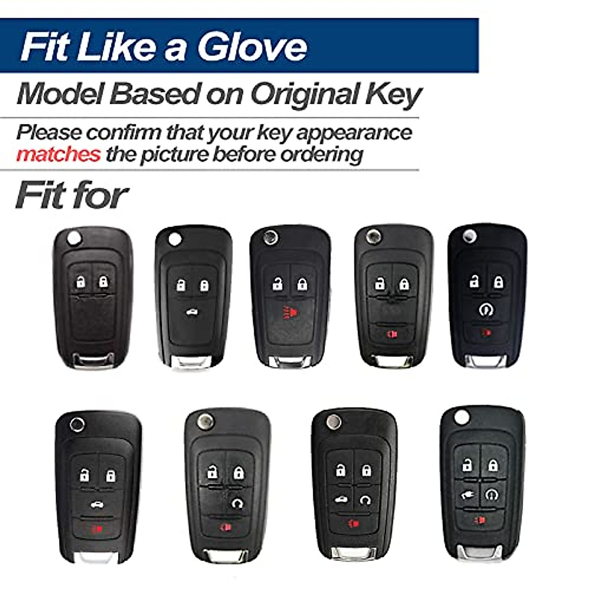 Fit for Chevrolet Chevy Equinox Encore Camaro Cruze Malibu Impala Buick Regal Lacrosse GMC Terrain TPU Key Fob Remote Cover Case Shell Glove Pouch Holder Protector Keyless Entry Sleeve Accessory, Blue