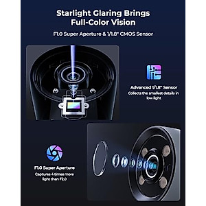 REOLINK CX410 2K PoE Security Camera Outdoor with F1.0 Aperture, True Color Night Vision, 1/1.8" Image Sensor, Adjustable Warm Light, Human/Vehicle/Pet Detection, Built-in Siren, 2-Way Talk