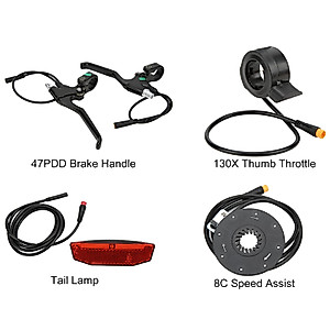 SPYMINNPOO Electric Motor Controller, 36V/48V 1000W 30A Motor Controller Kit with GD06 LCD Display 8C Sensor Brake Level 130X Throttle for Electric Bike