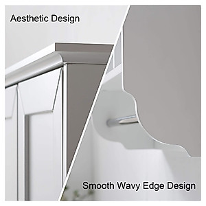 VANIRROR White Bathroom Wall Cabinet with Towel Bar,Wooden Medicine Cabinet Adjustable Shelves,23x32 Inch Kitchen Cabinet,Over Toilet Storage Cabinet for Bathroom,Kitchen,Laundry