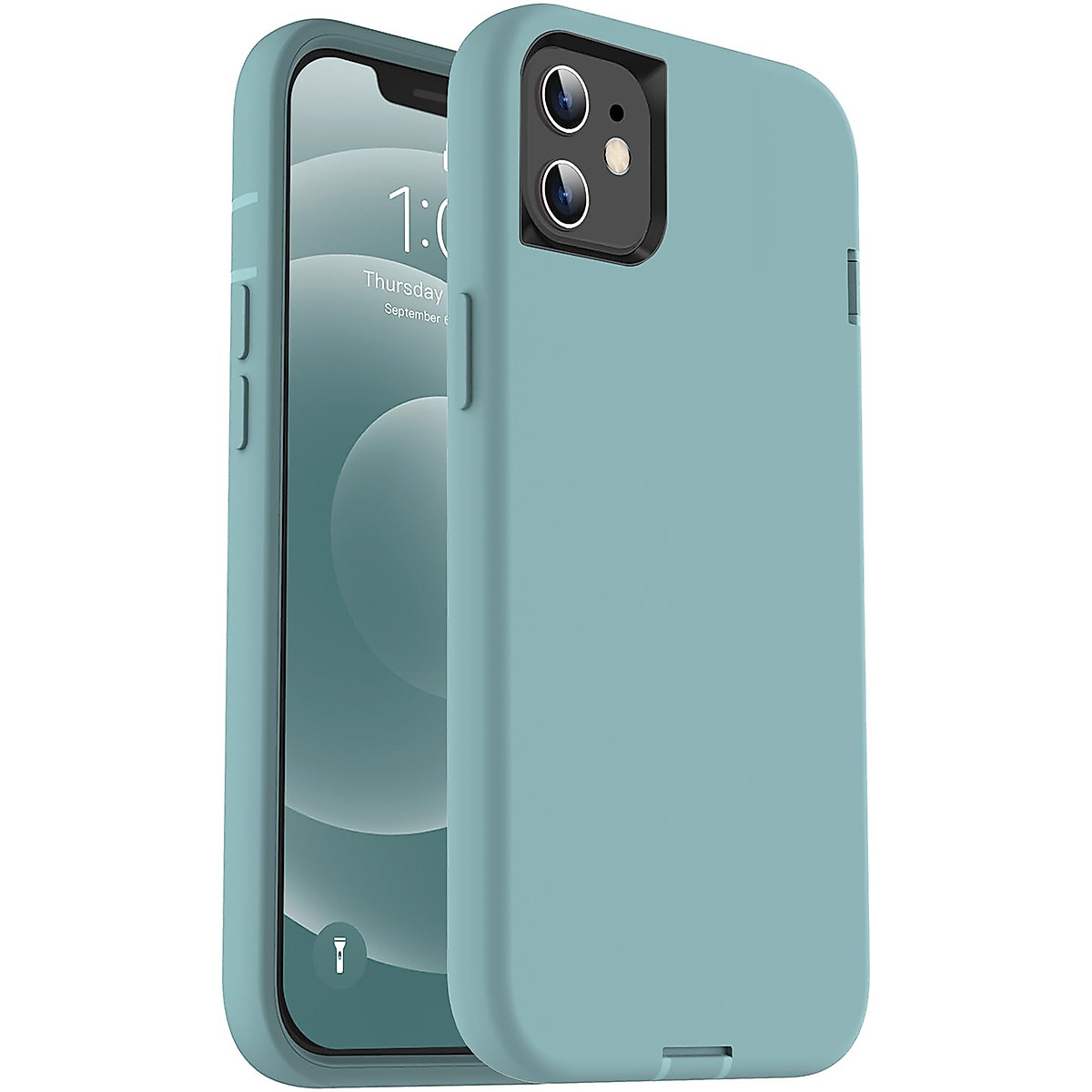 ORIbox for iPhone 12 Case for iPhone 12 Pro Case Green, [10 FT Military Grade Drop Protection], The Liquid Silicone Heavy Duty Shockproof Anti-Fall Case for iPhone 12/12 Pro,6.1 inch, Green