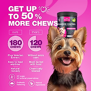 Dog UTI Treatment - Dog Cranberry Supplement for Bladder & Kidney Health, Urinary Tract, Incontinence Support - Cranberry Supplement for Dog Incontinence - Bladder Control Cranberry Chews