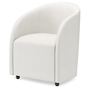 Signature Design by Ashley Korestone Contemporary Upholstered Home Office Desk Chair with Casters, White