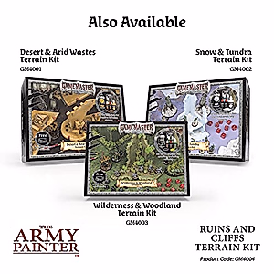 The Army Painter Terrain Paint Set with 5 Terrain Paint, 1 Spray, Basing Materials Gamemaster (Ruins & Cliffs Terrain Paint Beginner Set)
