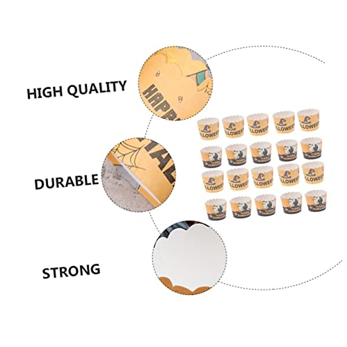 DOITOOL 100pcs Halloween Muffin Cups Mini Cakes Thickening Mousse Mini Cake Boxes Halloween Cupcake Decor Paper Cupcake Wrappers Halloween Cupcake Wrapper Cake Packing Cup Baking Cups Hard