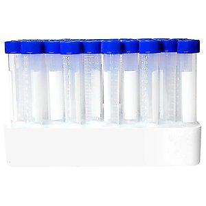 15 ml Conical Centrifuge Tube with Conical Bottom, Leakproof Screw Caps, Sterile, Polypropylene (PP), Rack Packed (Pack of 50)