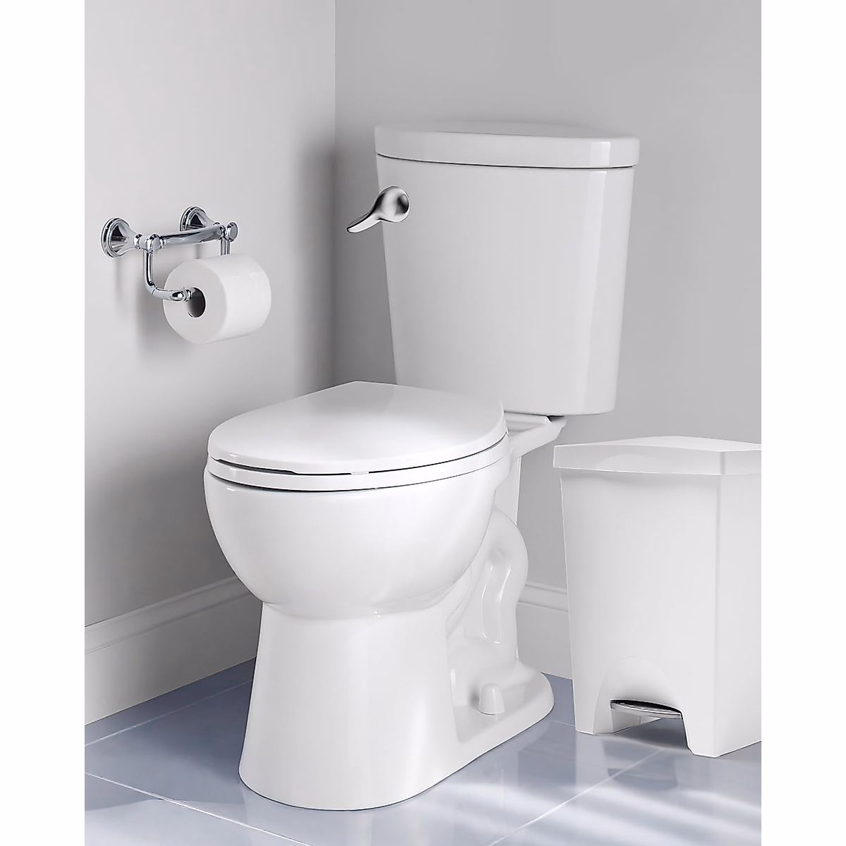 BUT TO Zinc Alloy Universal Toilet Handle Replacement Kit - Front Mount Toilet Tank Flush Handle with Stainless Steel Flapper Chain - Easy Install Toilet Handle Lever for Reliable Performance