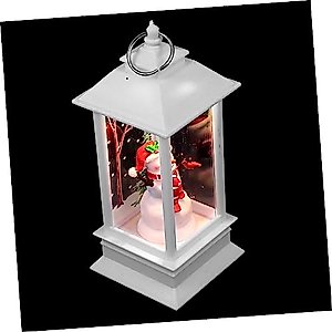NOLITOY 1pc Lantern Vintage Decor Christmas Decor Outdoor Pendant Light Xmas Water Christmas Lighted Snow Globes Lighted Christmas Snow Globe Lantern Party Supply Party Scene Decor White