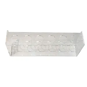 6 Hole Clear Acrylic Plastic Test Tube Bud Vase Spice Rack for Vials Bottles Toothbrush Razor Pen Display Stand
