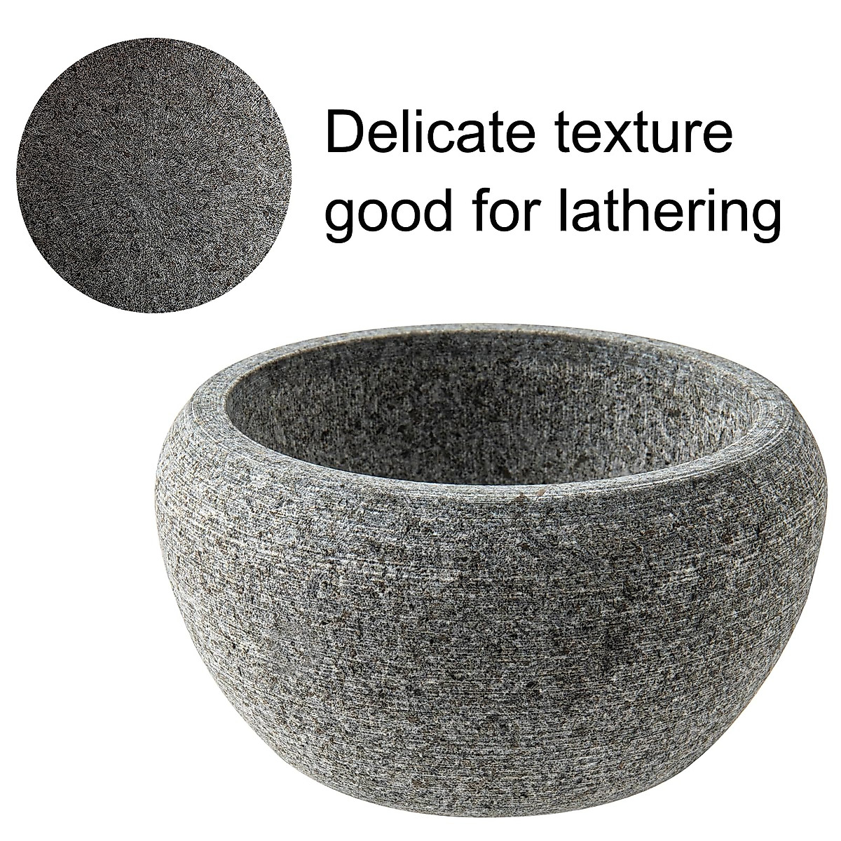 CHARMMAN Shaving Soap & Cream Bowl for Men, Natural Granite Stone, Keep Warm Better, Easier to Lather