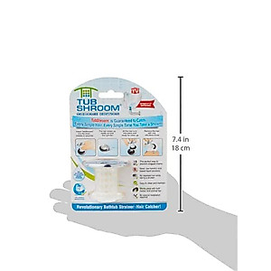 TubShroom Tub Drain Hair Catcher, Chrome – for Bathroom Drains, Fits 1.5” – 1.75” Bathtub and Shower Drains, White