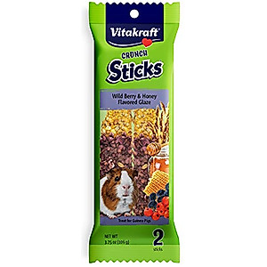 Vitakraft Guinea Pig Wild Berries & Honey Treats Sticks Glazed With Yogurt 2 Pack, 3.75 Ounce