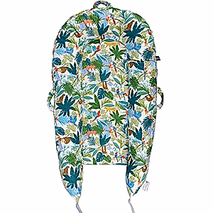 Newborn Lounger Cover for DockATot Deluxe | 100% Cotton Baby Lounger Extra Cover | Hypoallergenic Infant Baby Nest Replacement Cover for Dock A Tot Docks Deluxe+ Lush Jungle Daytime(Cover Only)