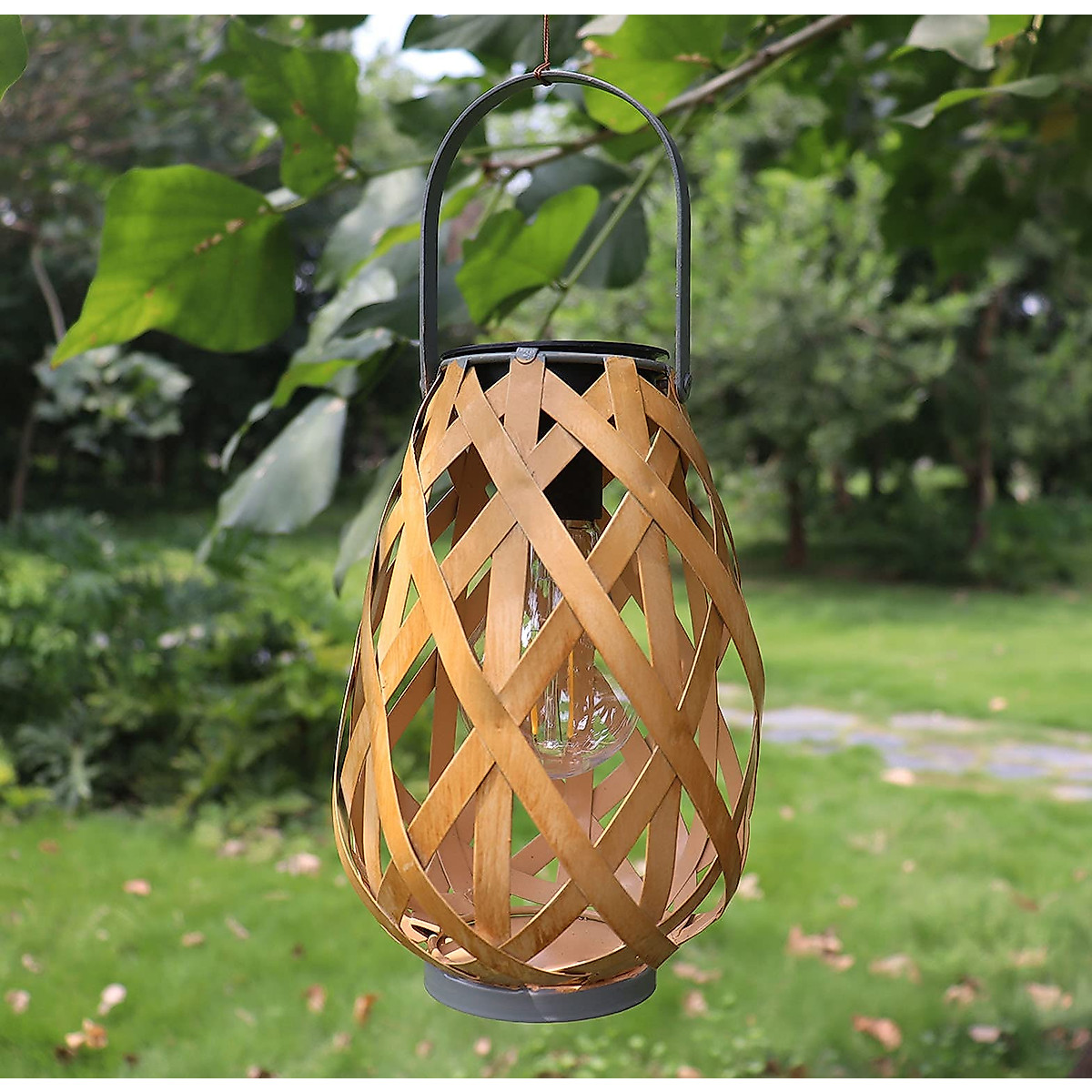 Metal Solar Lantern for Hanging or Table,Waterproof Outdoor Solar Lights for Patio Courtyard Garden