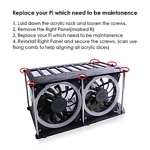 GeeekPi Cluster Case for Raspberry Pi, Pi Rack Case Stackable Case with Cooling Fan 120mm RGB LED 5V Fan for Raspberry Pi 4B/3B+/3B/2B/B+ and Jetson Nano (8-Layers)
