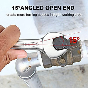 Jetech 24mm Combination Wrench - Industrial Grade Spanners with 12-Point Design, 15-Degree Offset, Durable Chrome Vanadium Steel in Sand Blasted Finish, Forged, Heat-Treated, Metric