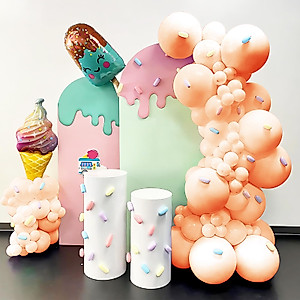 200 Pieces Pastel Orange Balloons Peach Balloons Garland Arch Kit Light Orange Balloons Different Sizes for Birthday Baby Shower Decorations