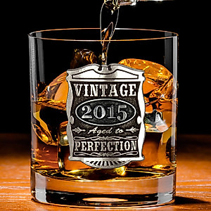 English Pewter Company Vintage Years 2015 10th Wedding Anniversary Old Fashioned Whisky Rocks Glass - Unique Gift Idea For Men For That Special Tin Anniversary [VIN007]…