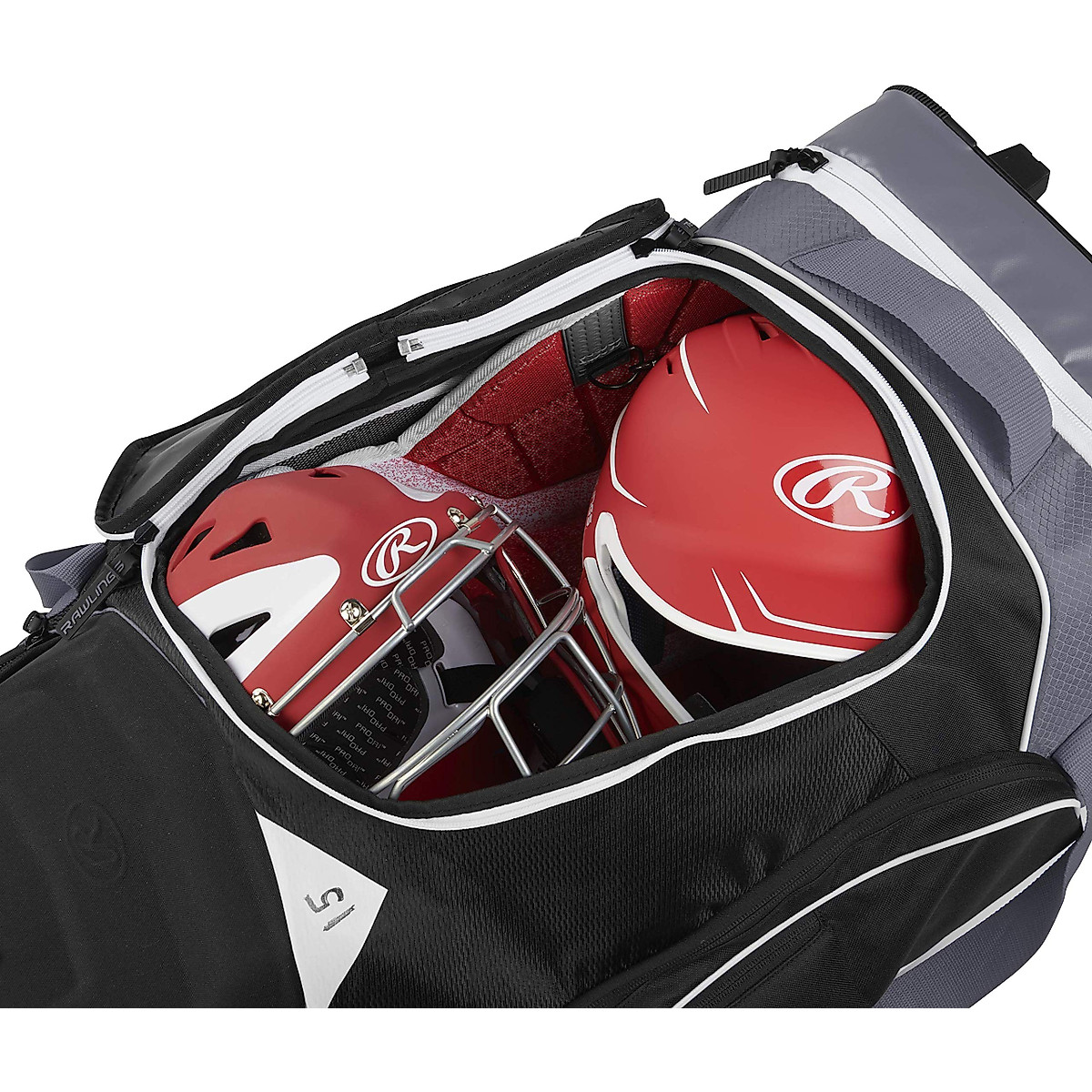 Rawlings | R1502 Wheeled Catcher's Bag | Baseball/Softball | Black