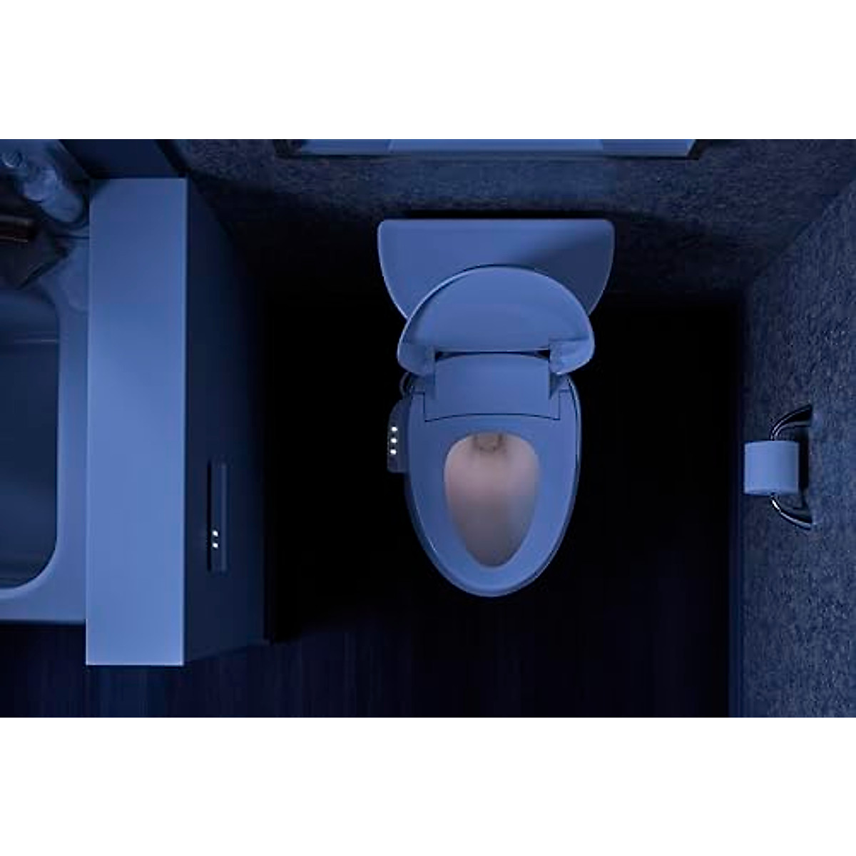 KOHLER 18751-0 PureWash E525 Elongated Warm Water Bidet Toilet Seat, Electric Bidets for Existing Toilets, Adjustable Bidet Sprayer, White