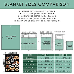 Khumbhira Dog Print Blanket Dog Themed Gifts for Best Dog Mom Blanket with Dogs on It Just A Girl Who Loves Dogs Throw Blanket for Girls Women Dog Lover Christmas Throw-50x40In