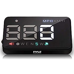 Pyle 3.5’’ Car HUD - Head-Up Display Multi-Color Windshield Screen Projector Vehicle Speed & GPS Navigation Compass, Plug & Play - (PHUD12)