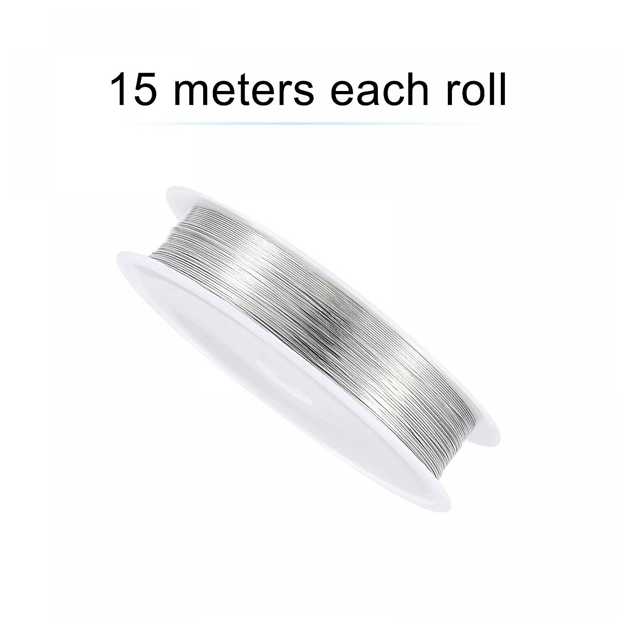 uxcell 28 Gauge Copper Wire 0.3mm Dia Silver Tone Resistant Beading Wires Pendant Making Art Craft DIY Weaving 15M, 1 Roll