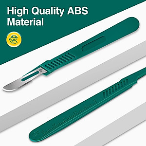 10 PCS Scalpel Blades with #10 Scalpels Surgical Blades,Disposable Blades with Protective Cover,Laboratory Blade-Lab Knives- Carving Blades with Handle-Art Blades Practicing Cutting-Crafts & More