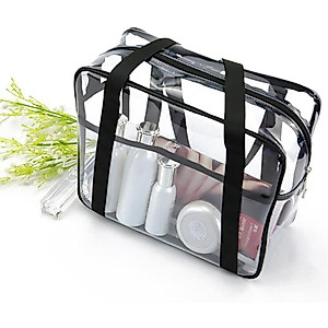 Louise Maelys Travel Clear Makeup Handbag Large Toiletry Cosmetic Organizer Bag Waterproof