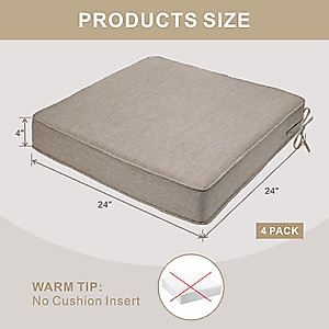 JMGBird Outdoor Patio Cushion Covers Set of 4 Chair Seat Washable Covers Water Resistant Slip Replacement Furniture Cushion Pillow Seat Cover for Couch Garden Sofa Indoor with Zipper 24x24x4